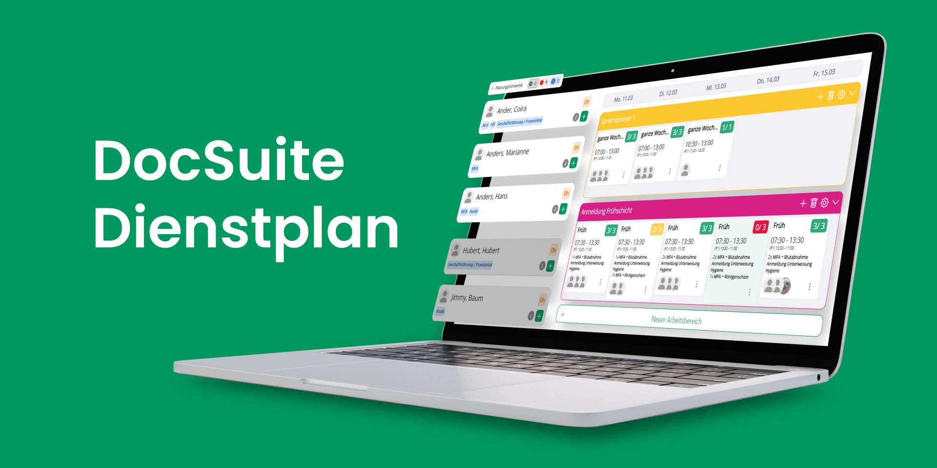 Dienstplanung mit DocSuite: Funktionsumfang der Software deutlich erweitert