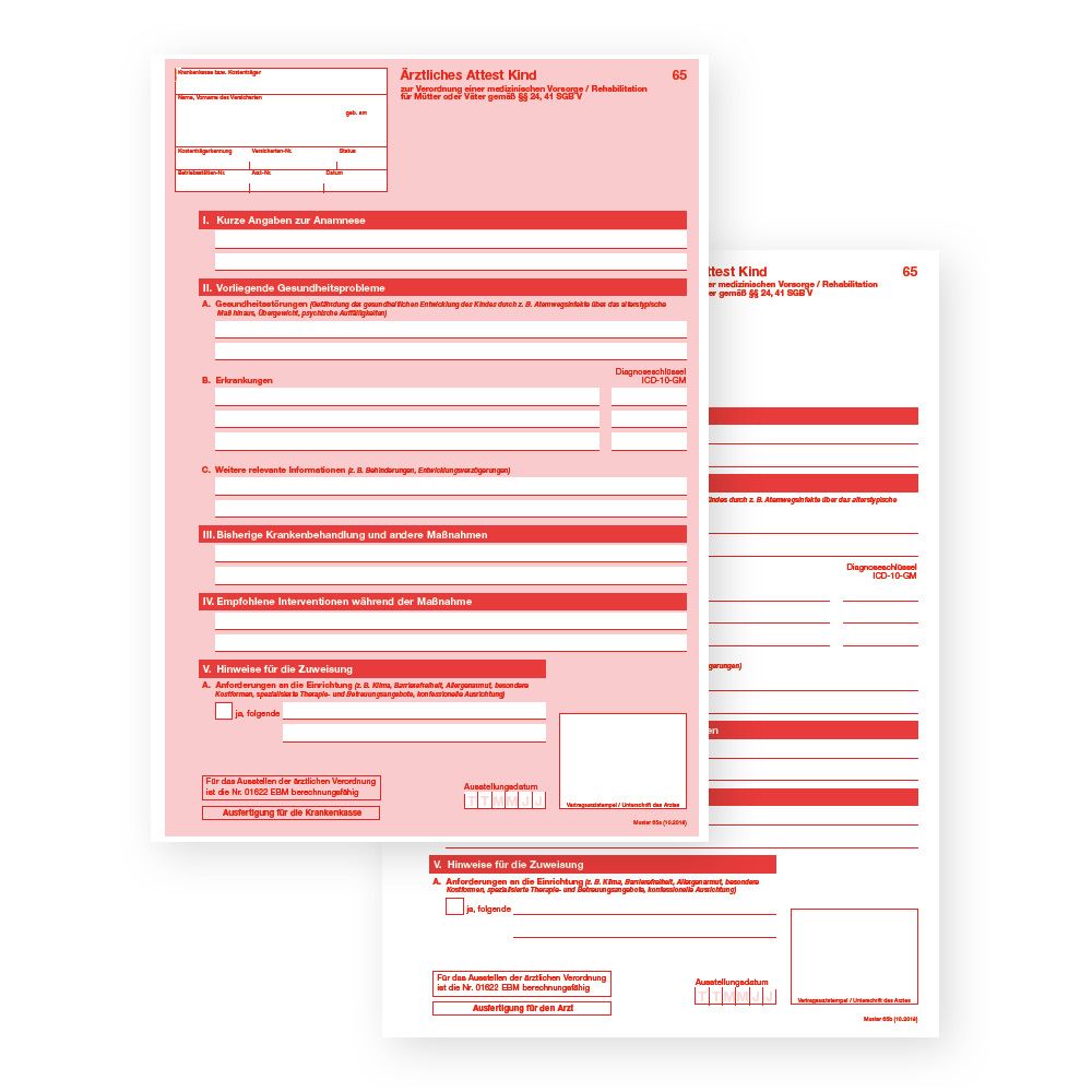 Muster 55 - Beschein. schwerw. chronischer Erkrankung